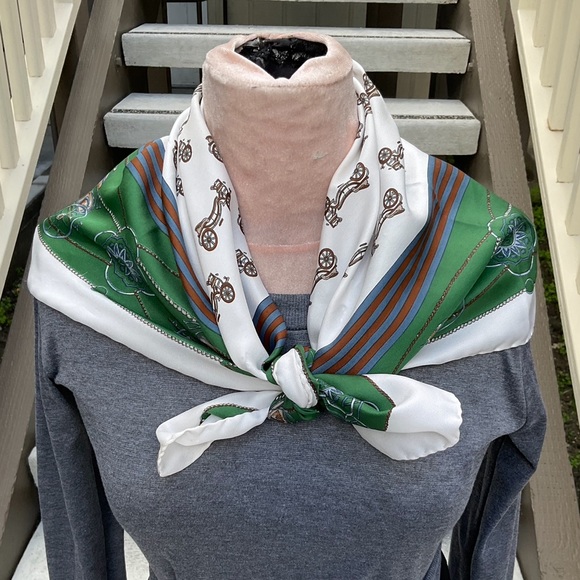 Vintage | Accessories | Carriage Square Poly Vintage 3 Square Scarf ...